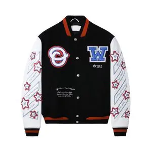 Off-White Patchwork Bomber Jacket /multicolor - Black