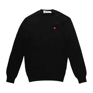 Play Comme Des Garcon V-neck Sweater - Black