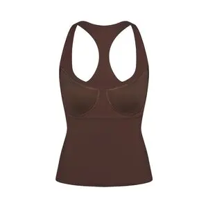 NIKESKIMS Matte Racer Back Tank 'dark Sepia - Brown