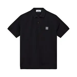 Stone Island Compass Patch Logo Polo - Black