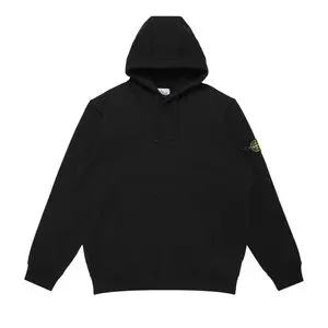 Stone Island Logo Patch Hoodie - Black