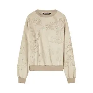 Palm Angels Pencil All Over Crew Sweatshirt 'off - White