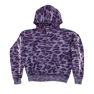 HELLSTAR Cheetah Zip Hoodie - Purple