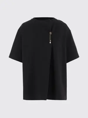 Carven Cotton T-shirt With Safety Pin Embellishment