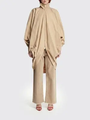 DARKPARK Cotton Blend Oversized Bomber Jacket - Beige