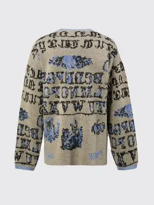 VIVIENNE WESTWOOD Wool Blend Crewneck Pullover With Graphic Print - Blue