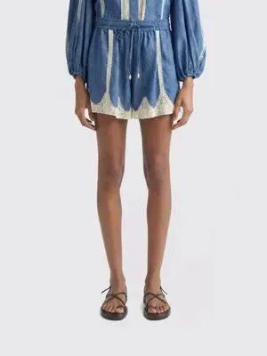 Zimmermann Awaken Linen Shorts With Lace Inserts