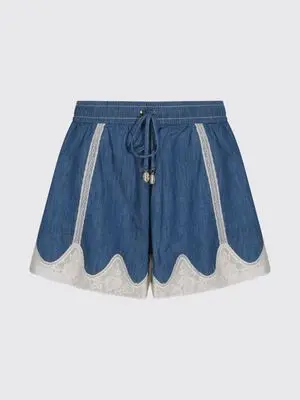 Zimmermann Awaken Linen Shorts With Lace Inserts
