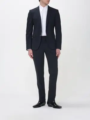 Dsquared2 Single-breasted Dress In Stretch Wool Blend - Blue