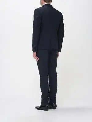Dsquared2 Single-breasted Dress In Stretch Wool Blend - Blue