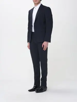 Dsquared2 Single-breasted Dress In Stretch Wool Blend - Blue