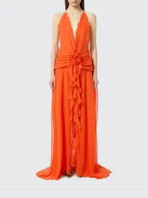 Blumarine Viscose Long Dress - Orange
