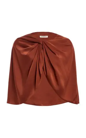 BY MALENE BIRGER Pinlos Draped Satin Cape - Orange