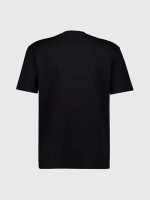 Balmain Cotton-blend Crewneck T-shirt With Labyrinth Monogram - Black
