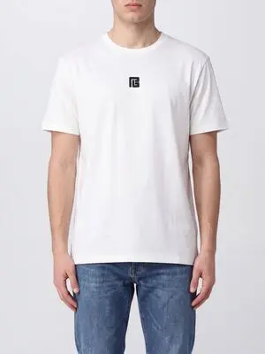 Balmain Cotton-blend Crewneck T-shirt With Labyrinth Monogram White