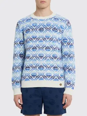 Casablanca Casablanca Merino Wool Crewneck Pullover With Monogram Motif Multicolor
