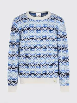 Casablanca Merino Wool Crewneck Pullover With Monogram Motif - Multicolor