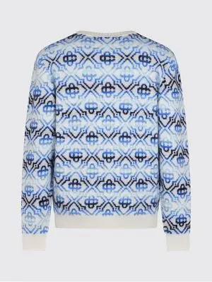 Casablanca Merino Wool Crewneck Pullover With Monogram Motif - Multicolor