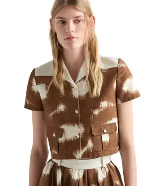Prada Printed Canvas Shirt - Brown