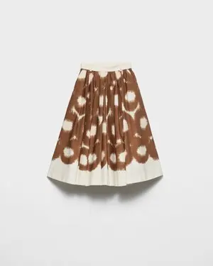 Prada Printed Canvas Skirt - Tobacco