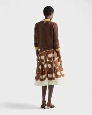 Prada Printed Canvas Skirt - Tobacco
