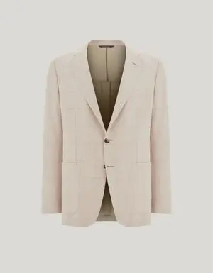 Canali Silk And Cashmere Modern-fit Overcheck Jacket