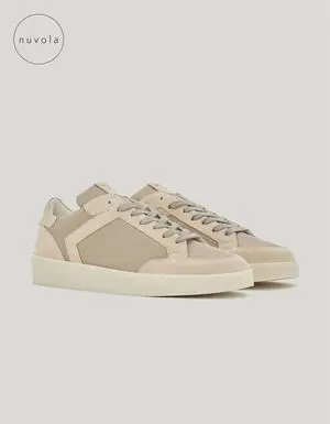 Canali Nuvola Nylon And Suede Sneakers - Beige