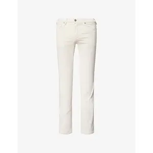 Paige Lennon Slim-fit Stretch-cotton Trousers - Sea Shell