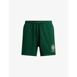 Polo Ralph Lauren Crest-print Drawstring Cotton Shorts - New Forest