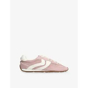 Steve Madden Abbi Suede Trainers - Pale Pink