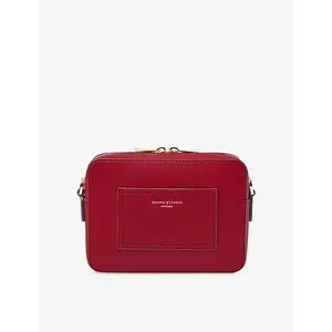 ASPINAL OF LONDON Grained Leather Camera Cross-body Bag - Cherry