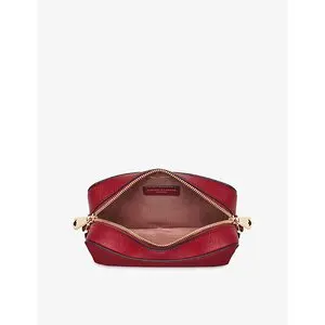 ASPINAL OF LONDON Grained Leather Camera Cross-body Bag - Cherry