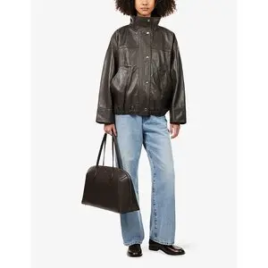 ROHE FRAMES Funnel-neck Oversized Leather Jacket
