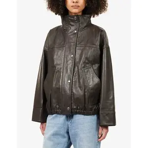 ROHE FRAMES Funnel-neck Oversized Leather Jacket