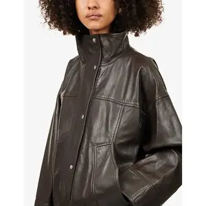 ROHE FRAMES Funnel-neck Oversized Leather Jacket