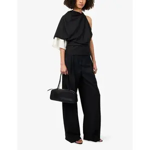 ROHE FRAMES Draped Open-back Wool-blend Top