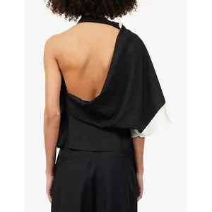 ROHE FRAMES Draped Open-back Wool-blend Top