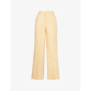 Max Mara Straight-leg Mid-rise Linen Trousers - Light Yellow