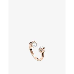 PIAGET Possession 18ct Rose-gold, Mother-of-pearl Cabochon And 0.02ct Brilliant-cut Ring - Pink Gold