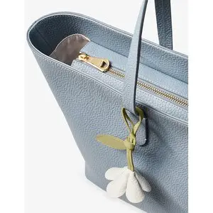 ASPINAL OF LONDON Zipped East West Leather Tote - Skyblue