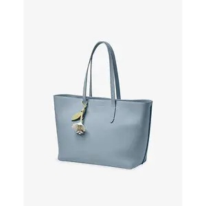 ASPINAL OF LONDON Zipped East West Leather Tote - Skyblue