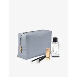 ASPINAL OF LONDON London Large Leather Cosmetic Case - Skyblue
