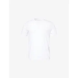 Emporio Armani Embroidered Crewneck Cotton-jersey T-shirt - White