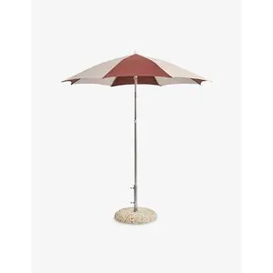HAY Terrazza Colour-block Parasol - Off-white And Burgundy