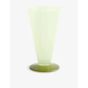 HAY Conical Small Glass Vase - Light Green Dark Lime