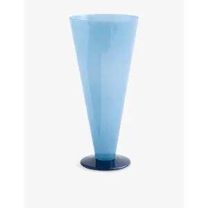 HAY Conical Small Glass Vase S Petrol Blue Dark Blue