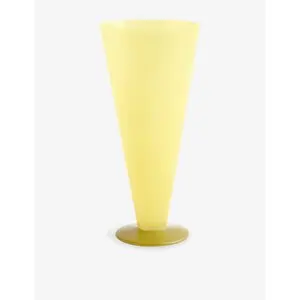 HAY Conical Small Glass Vase - Yellow Lime Green
