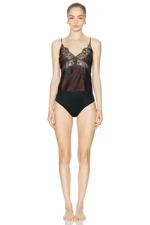 SKIMS Silk Lace Cami Top In Brown