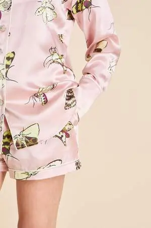 Olivia Von Halle Alba Elda Moth Pajamas - Pink