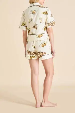 Olivia Von Halle Arletty Opaline Moth Pajamas
